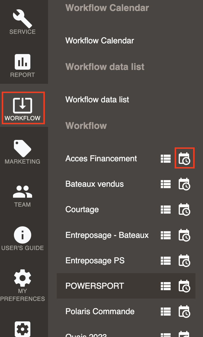Workflow Calendar